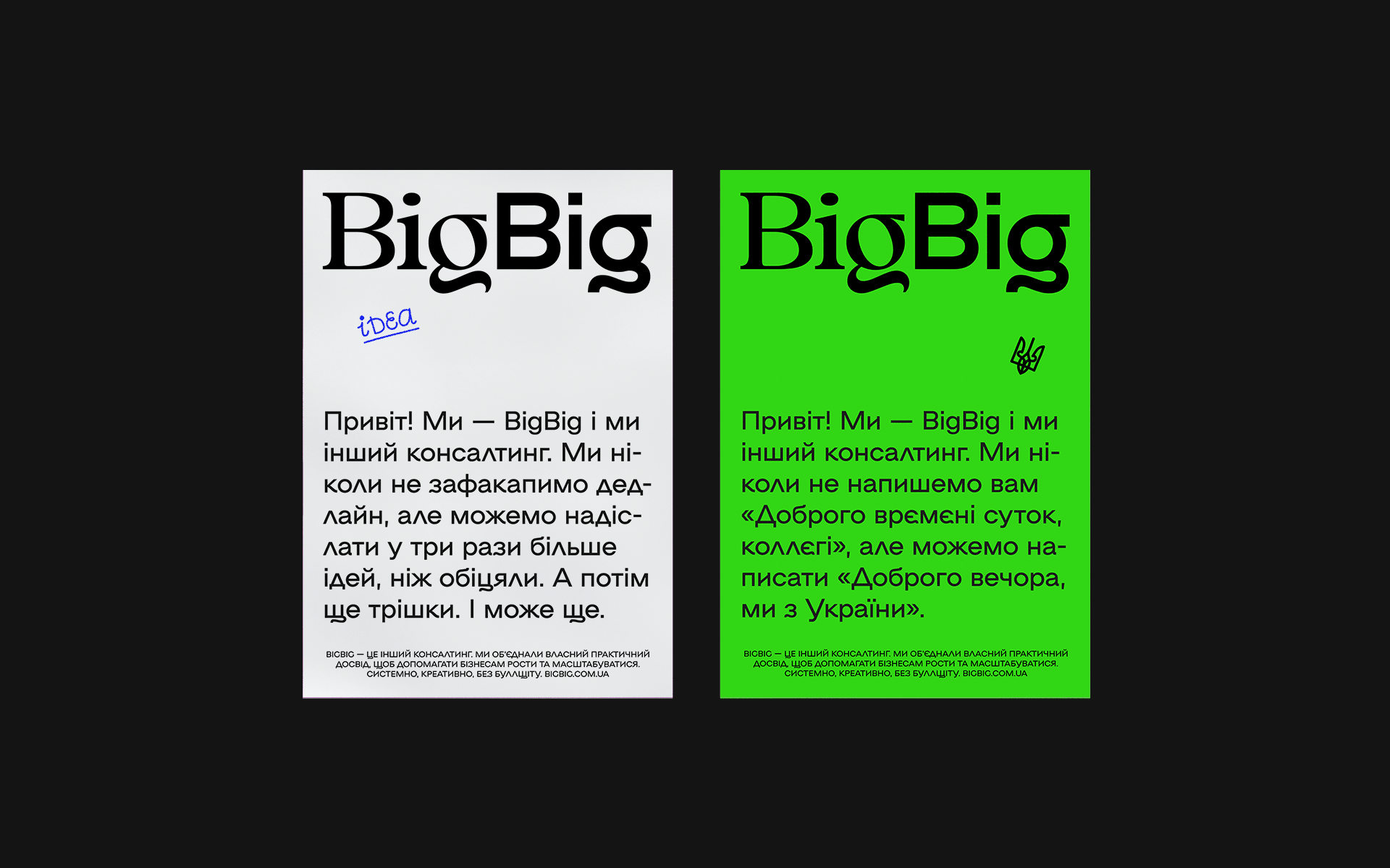 BigBig Agency • Brand Identity — Kateryna Korolevtseva