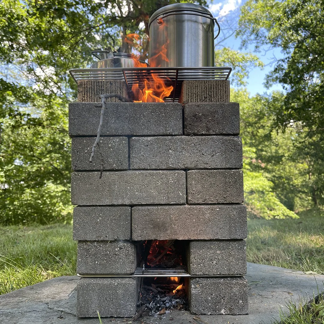 How to Make an Off-Grid Cooking Stove (ROCKET STOVE) From 25 Bricks ...