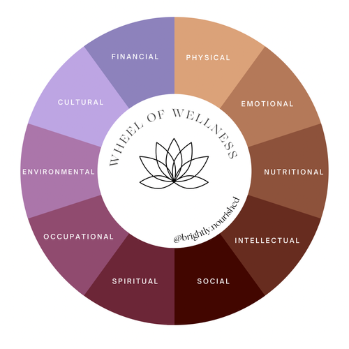 Wellness Wheel Worksheet — Brightly Nourished