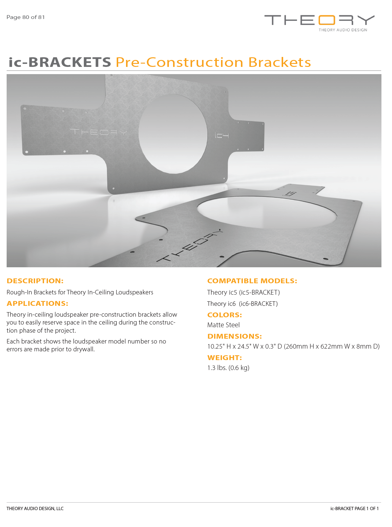 ic PRE-CONSTRUCTION BRACKETS — Theory Professional