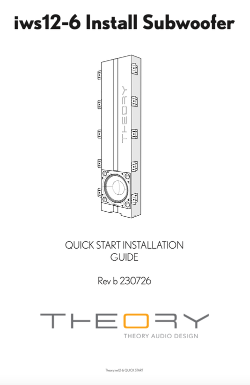 Theory Professional iws12-6 In-Wall Subwoofer — Theory Professional