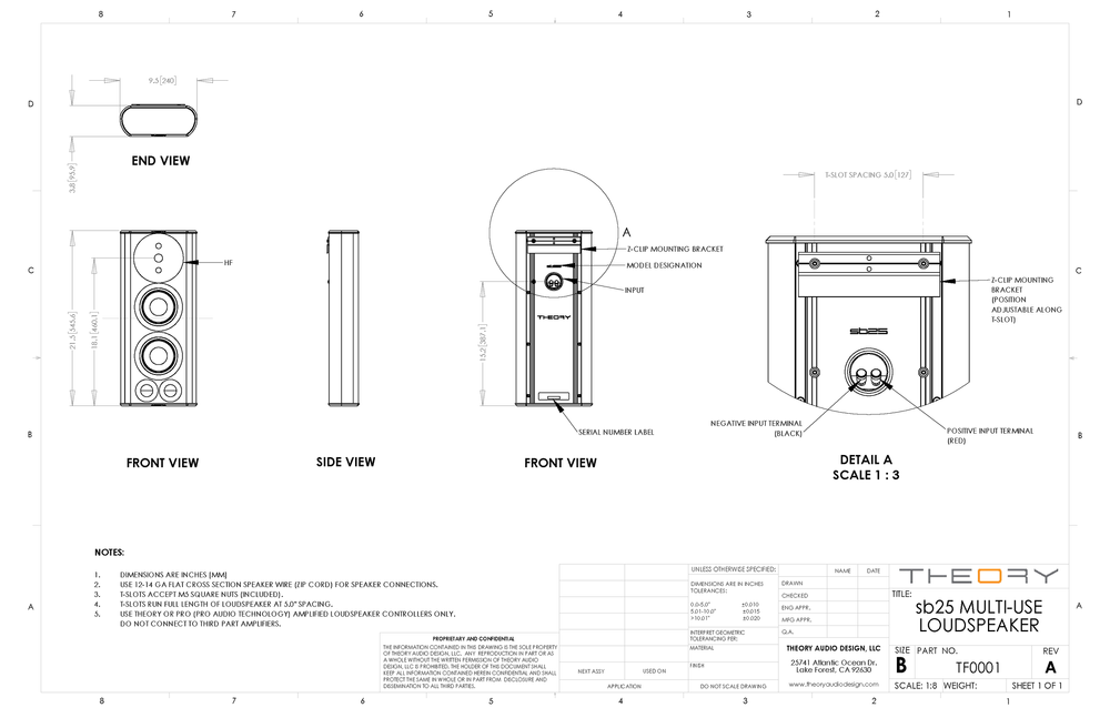 sb25 High Output Multi-Use Loudspeaker — Theory Professional