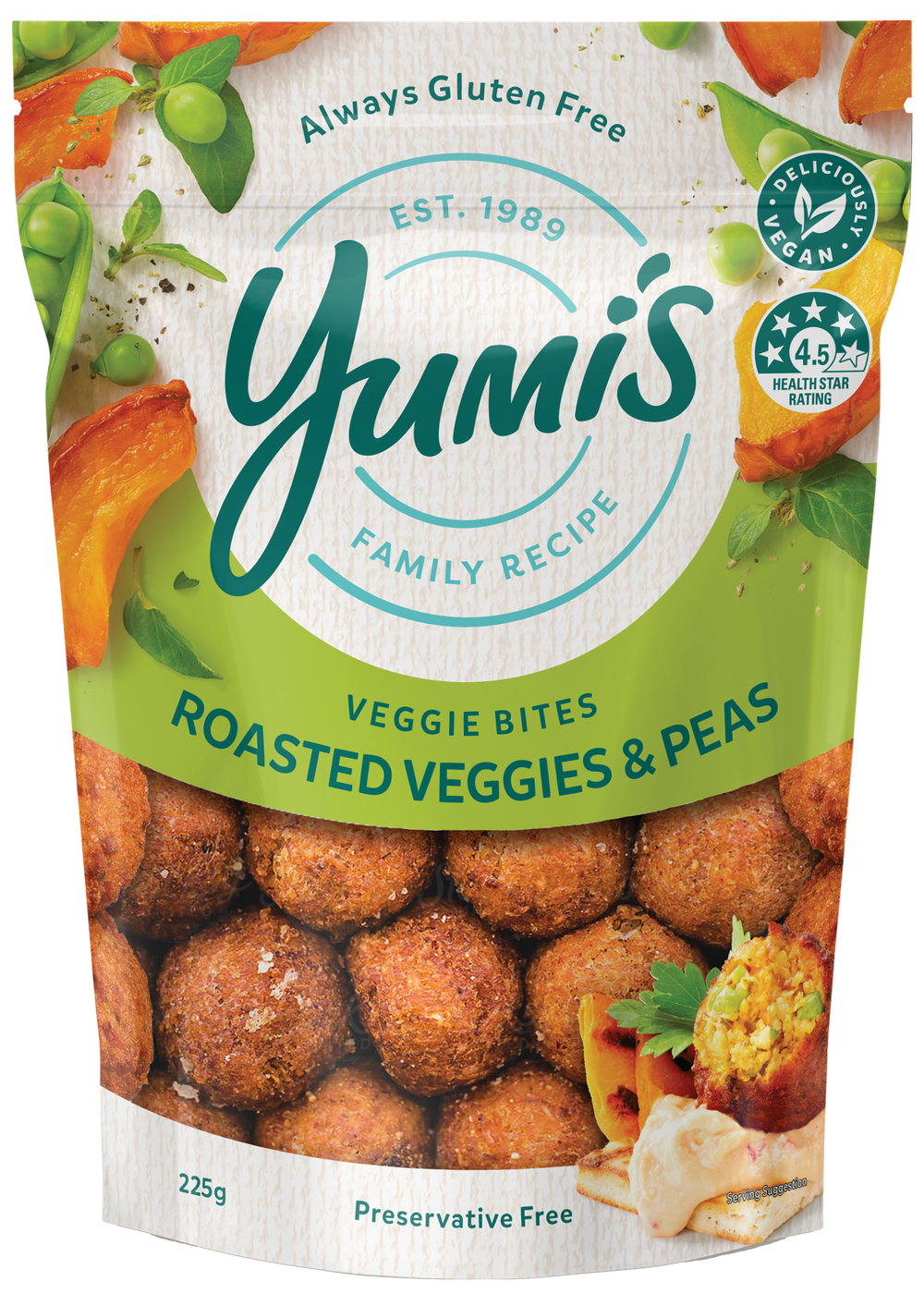 VEGGIE BITES - ROASTED VEGGIES AND PEAS — Yumi's Real. Delicious.