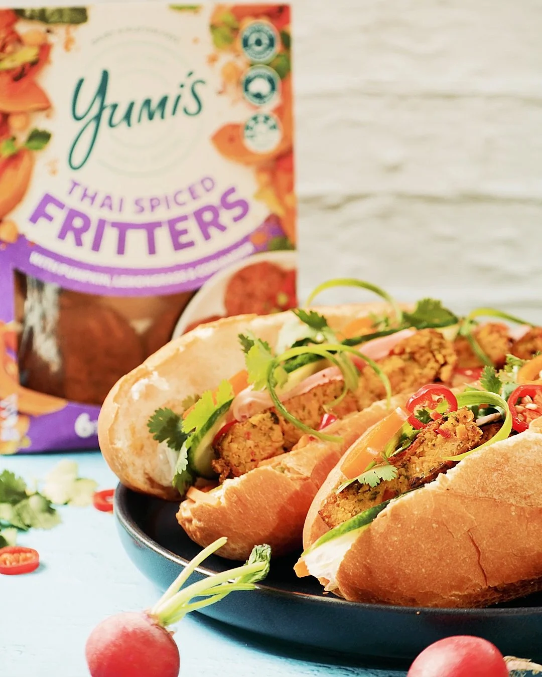 YUMI’S BAHN MI WITH THAI SPICED FRITTERS — Yumi's Real. Delicious.
