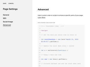Add a Countdown Timer Squarespace | The Square Genius