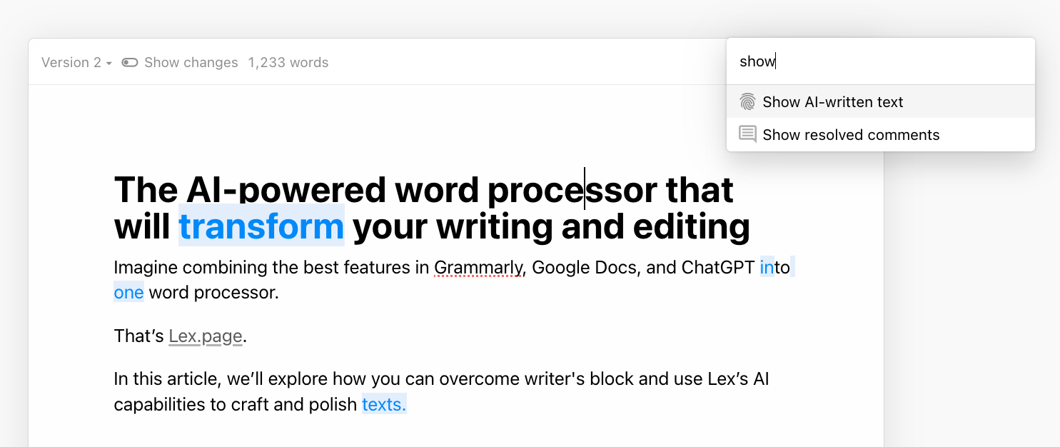Transform Your Writing with Lex.page: Top AI-Powered Word Processor ...