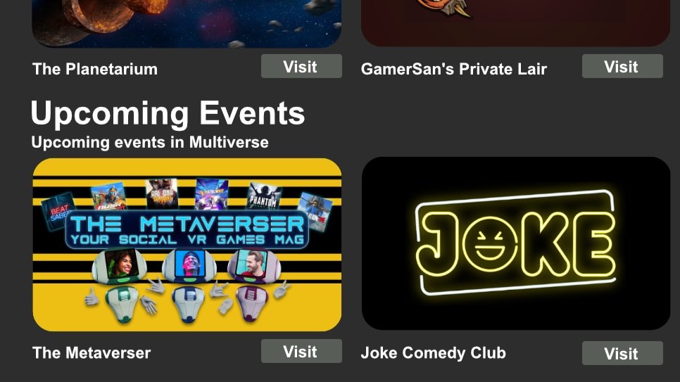 Discovery Menu Guide — Multiverse Dev Zone