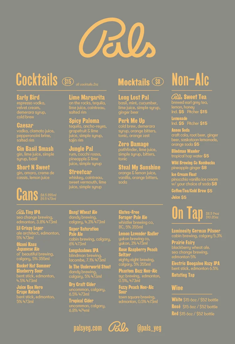 Menus — Pals Sandwiches