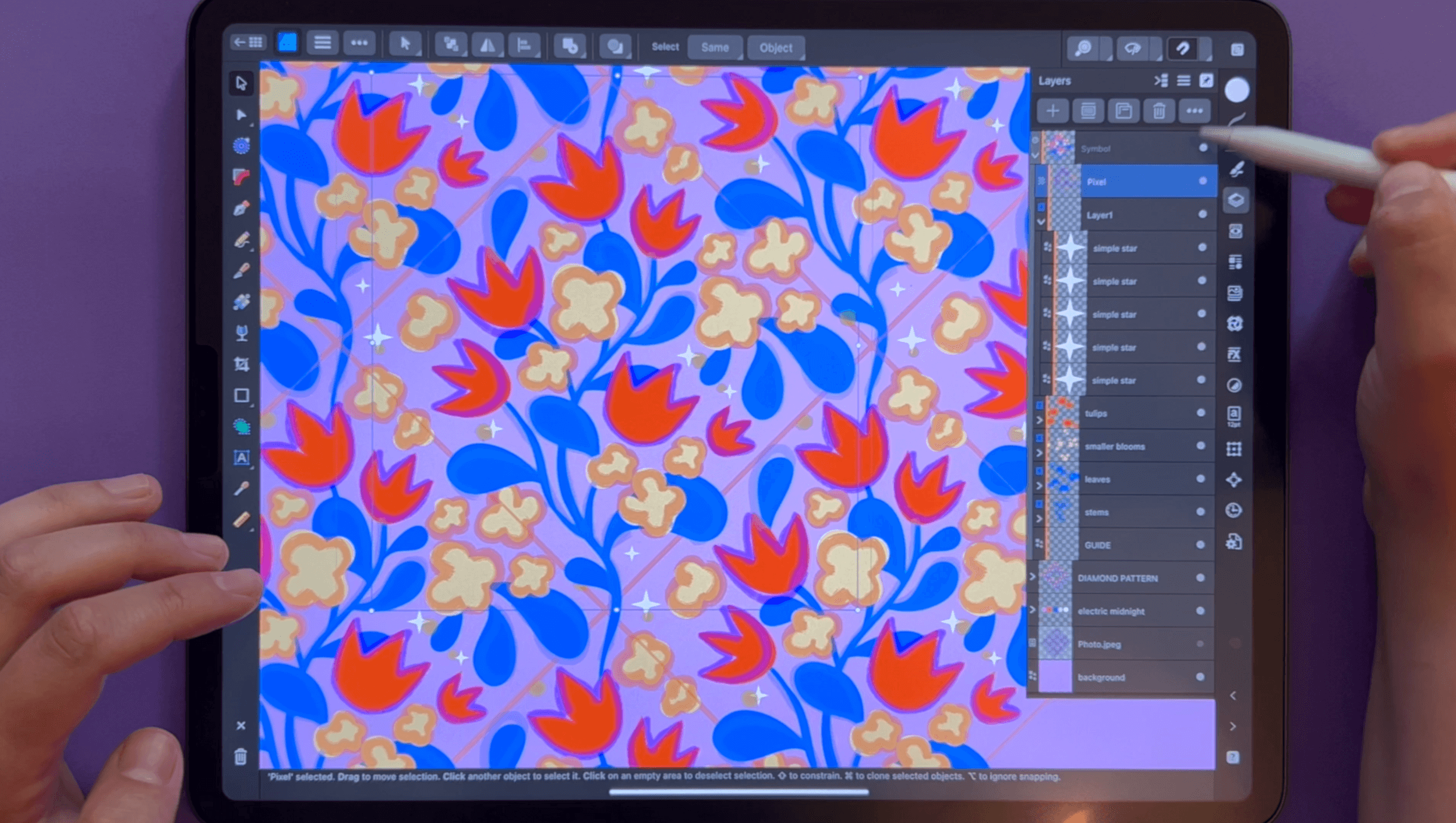 Surface Pattern Design: Diamond Repeat in Affinity Designer — Weronika ...