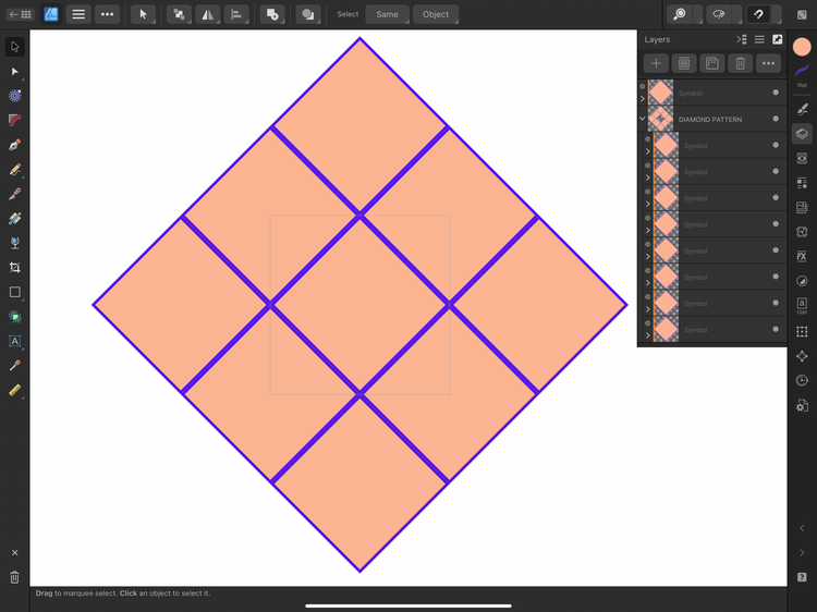 Surface Pattern Design: Diamond Repeat in Affinity Designer — Weronika ...