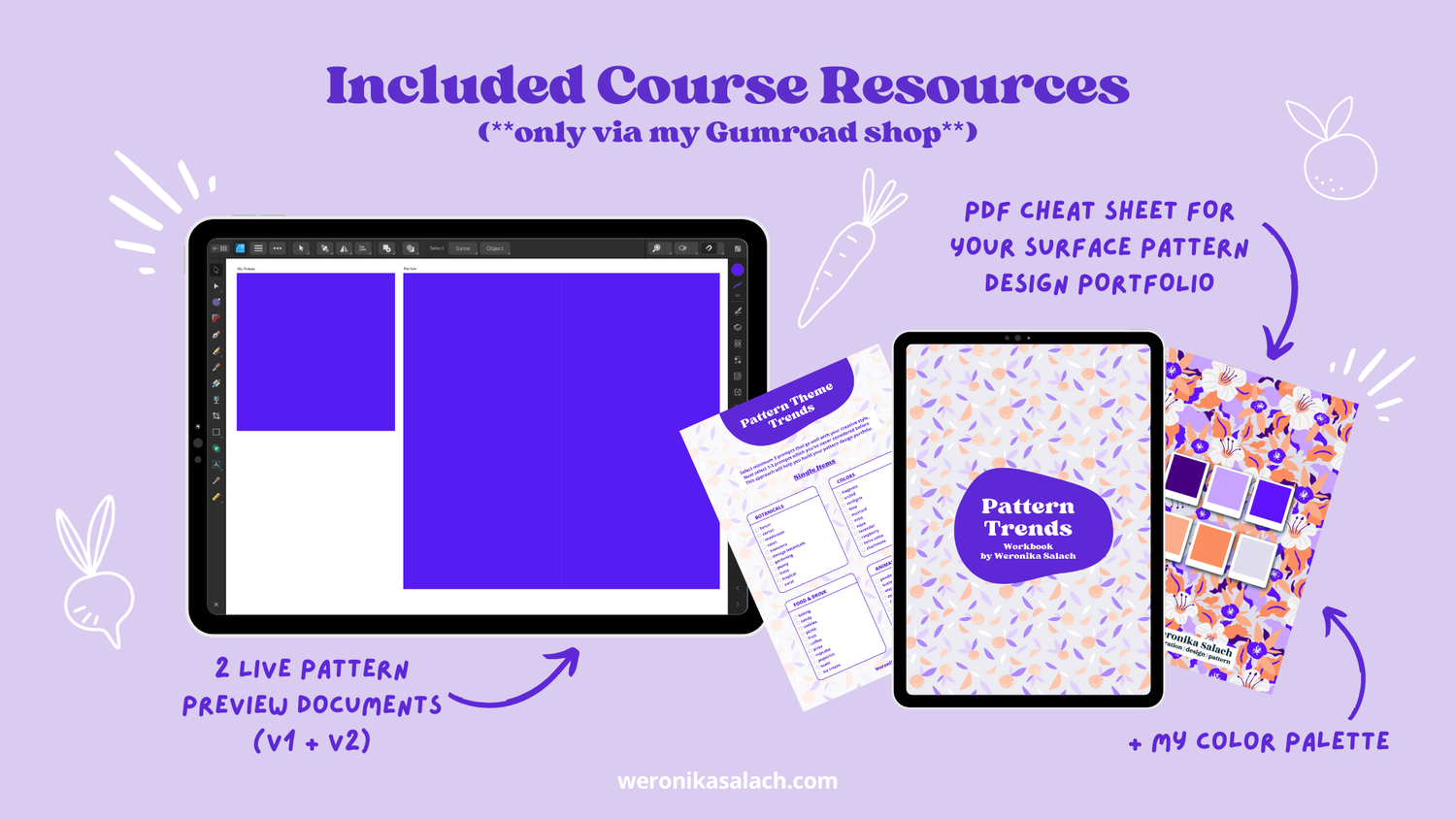 Pattern Design in Affinity Designer VIDEO Course: Full-drop Vector ...