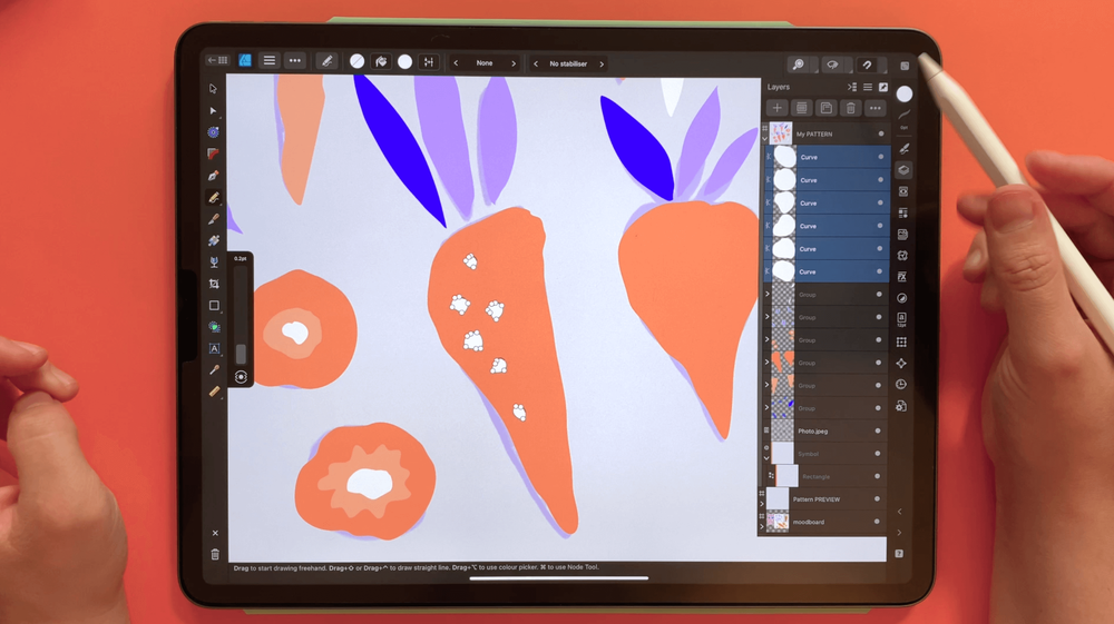 Pattern Design in Affinity Designer VIDEO Course: Full-drop Vector ...