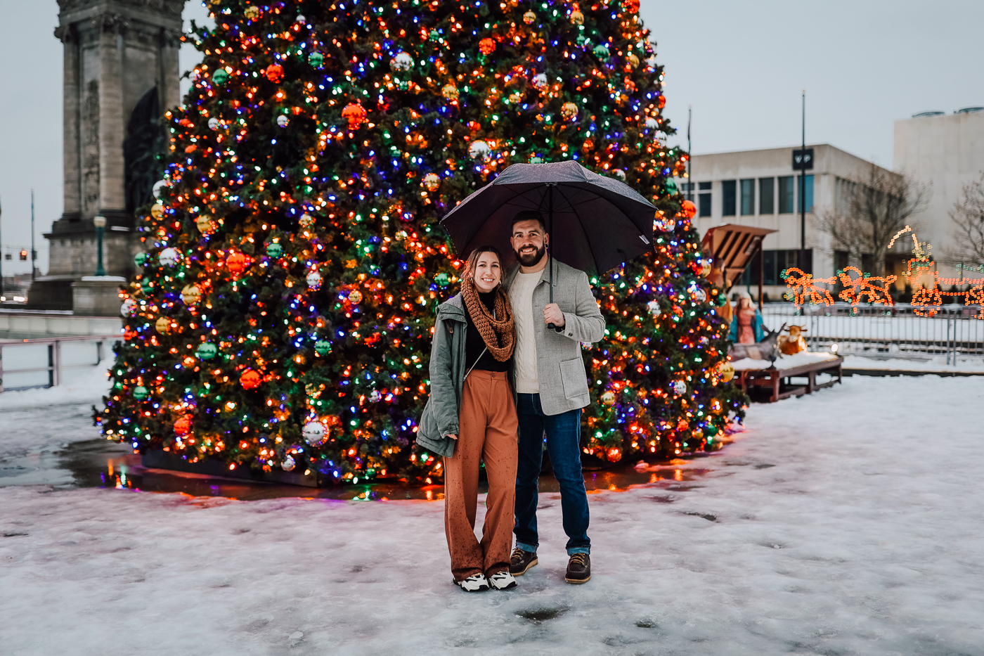 Andrea + Mike’s Winter Proposal in Downtown Syracuse | Brittany ...