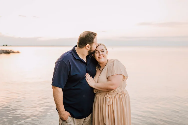 Meghan + Alex’s Sunset Engagement Photos on Lake Ontario | Brittany ...