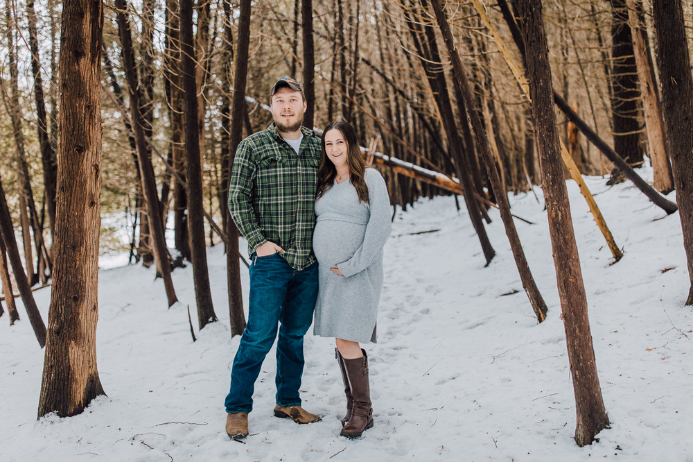 Heather + Kyle’s Winter Maternity Photos at Green Lakes State Park ...