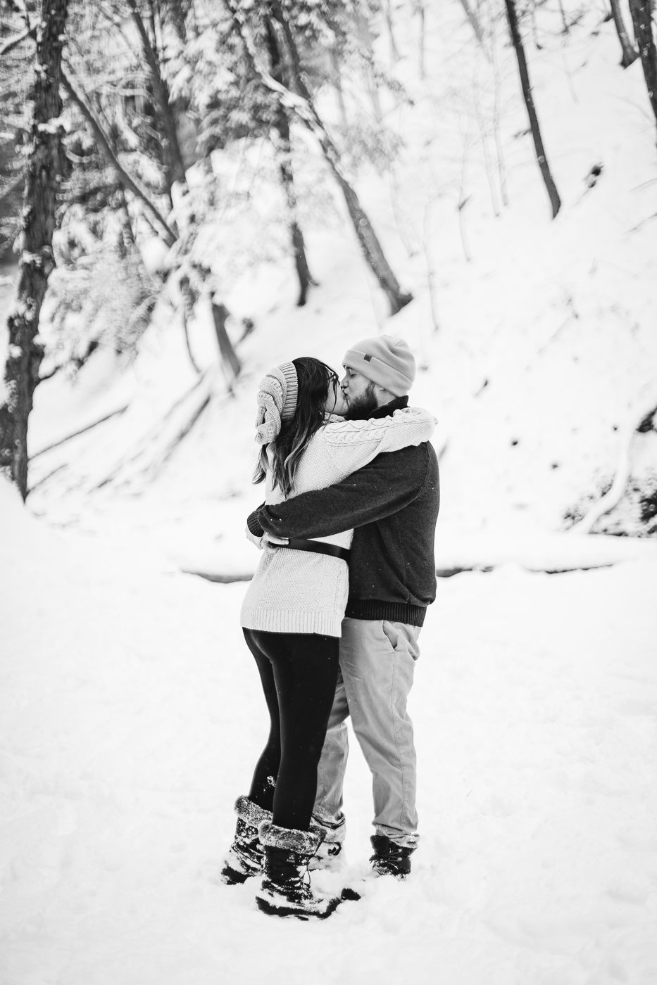 Yuki + Morgan’s Winter Wonderland Photos at Tinker Falls | Brittany ...