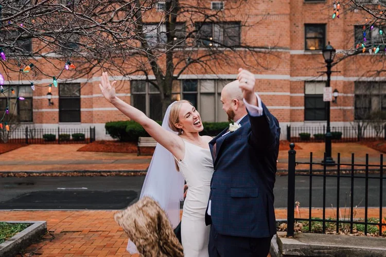 Courtney + Mike’s Winter Elopement in Franklin Square Park | Brittany ...