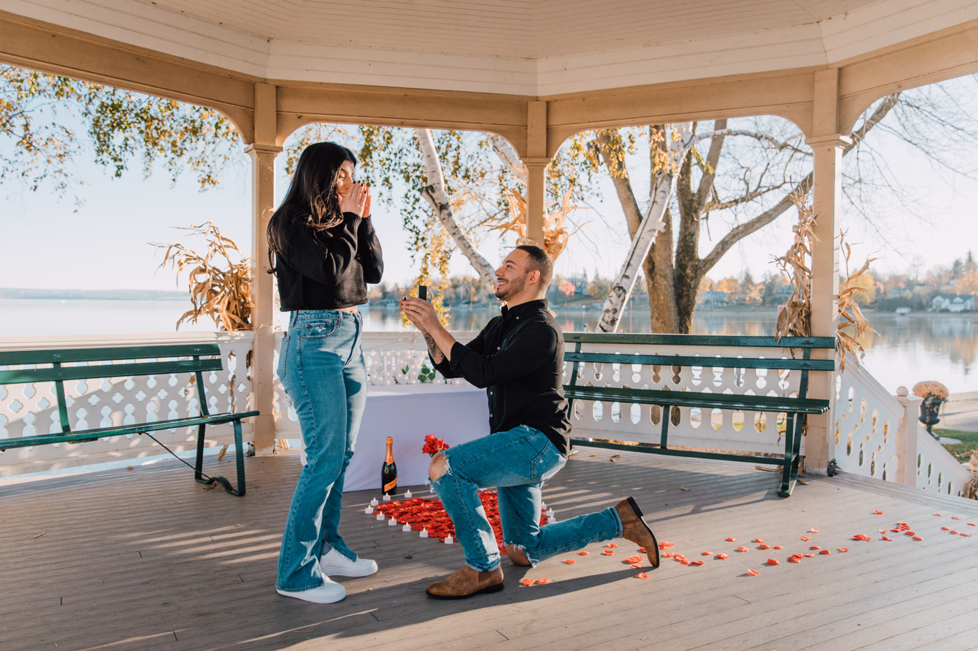 Samantha + Andrew’s Gazebo Proposal on Skaneateles Lake | Brittany ...