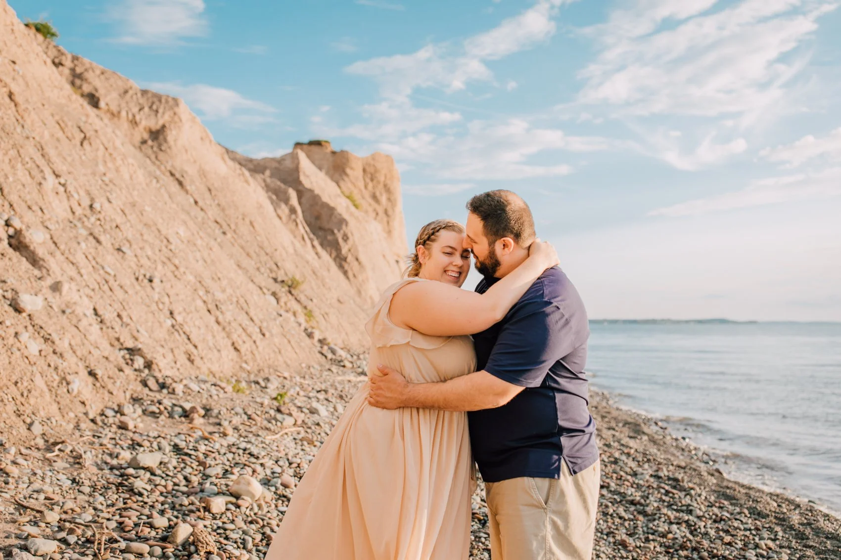Meghan + Alex’s Sunset Engagement Photos on Lake Ontario | Brittany ...