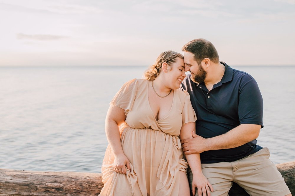 Meghan + Alex’s Sunset Engagement Photos on Lake Ontario | Brittany ...