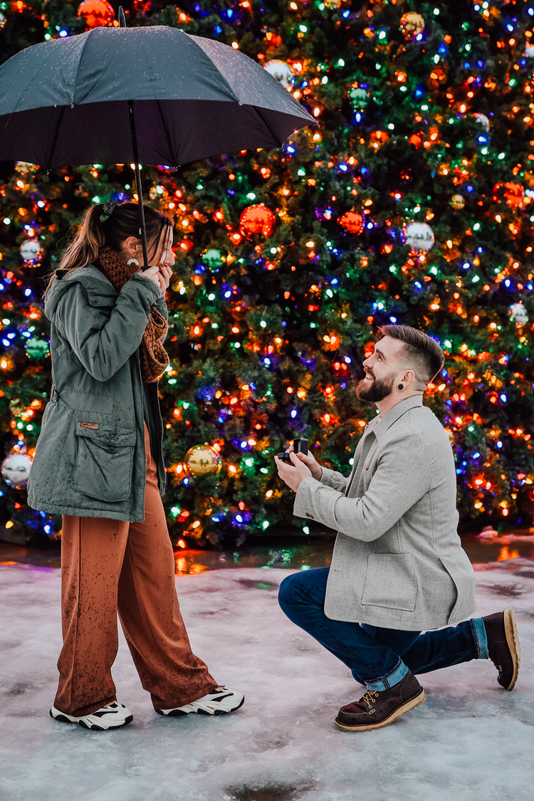 Andrea + Mike’s Winter Proposal in Downtown Syracuse | Brittany ...