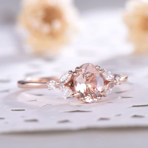 Light Pink Diamond Rose Gold Engagement Rings