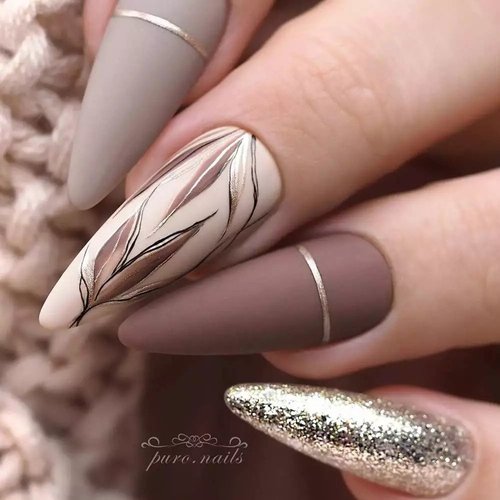 Breathtaking Fall Wedding Nail Ideas