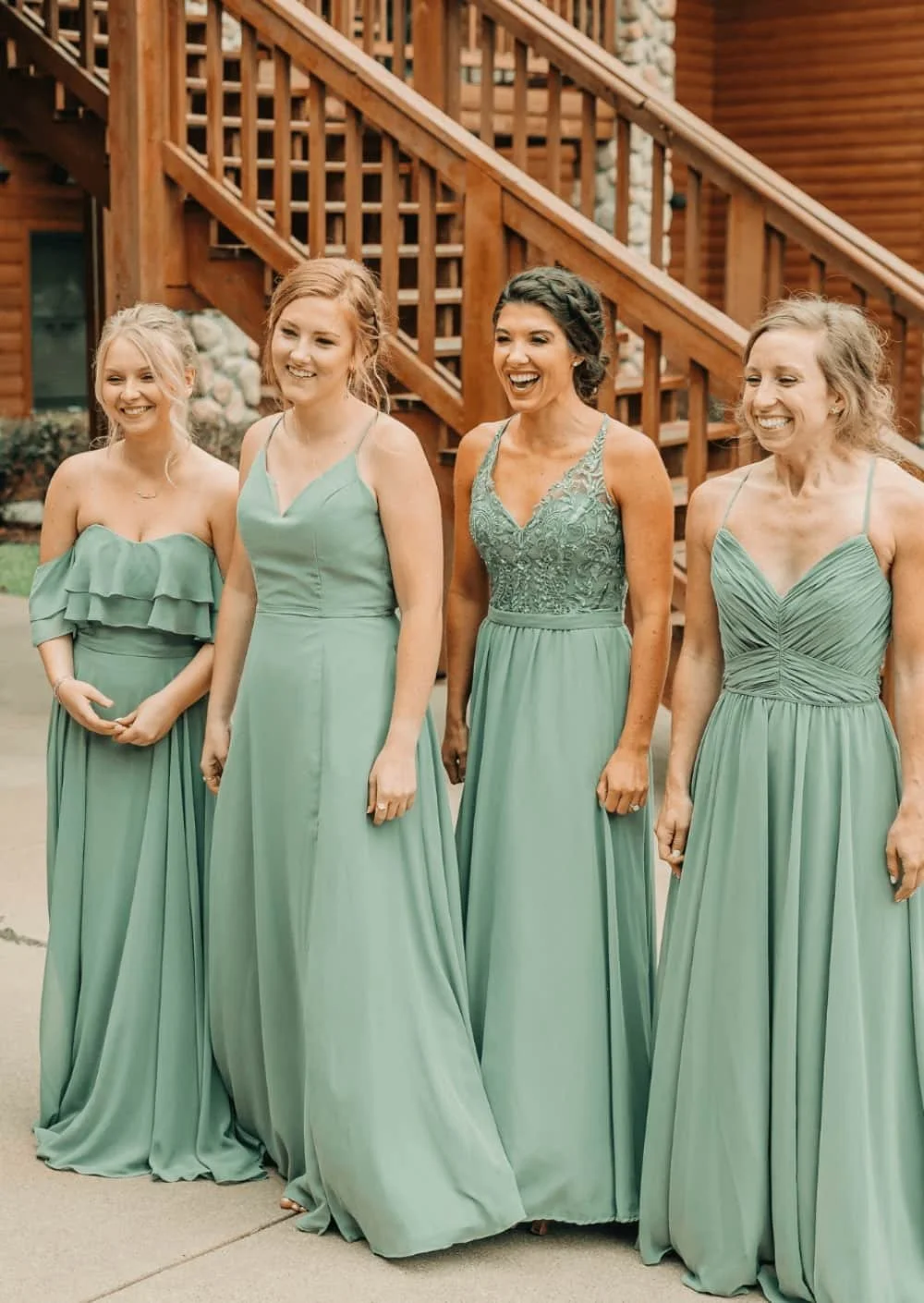 Mismatched Beige Bridesmaid Dresses