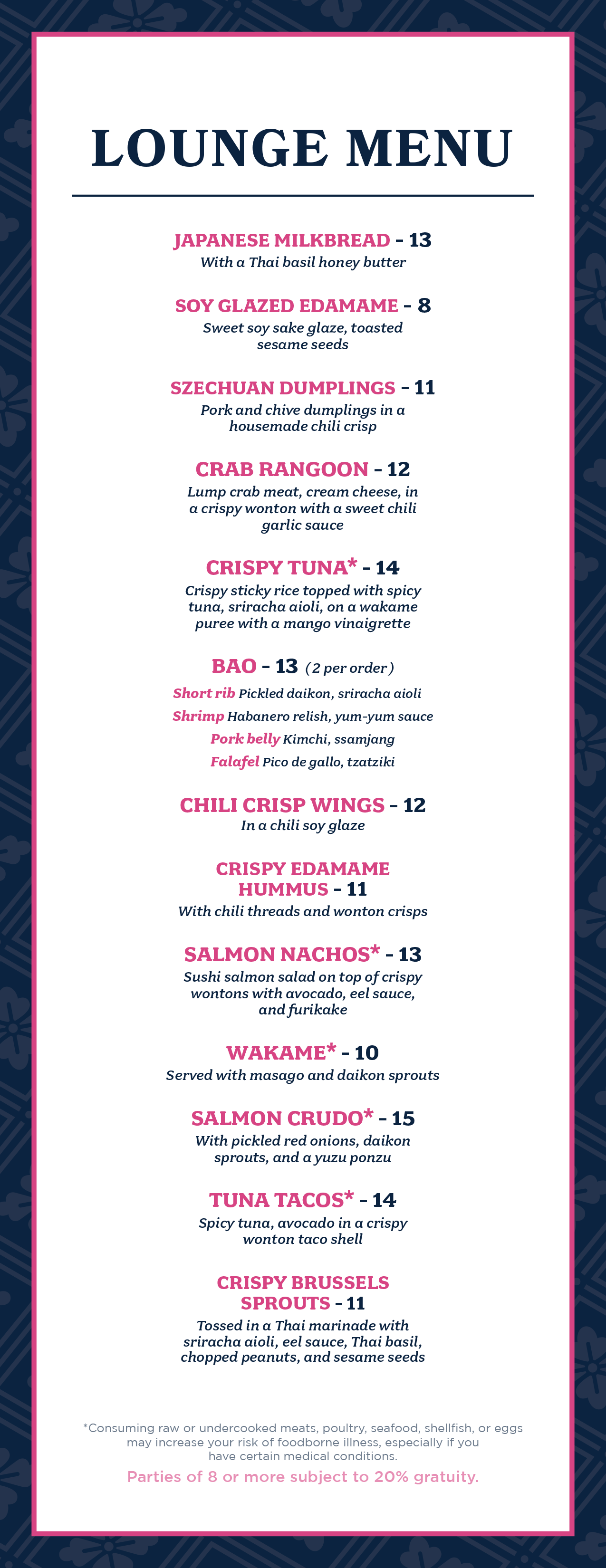 Cocktail Menu — Good Fortune St.Pete