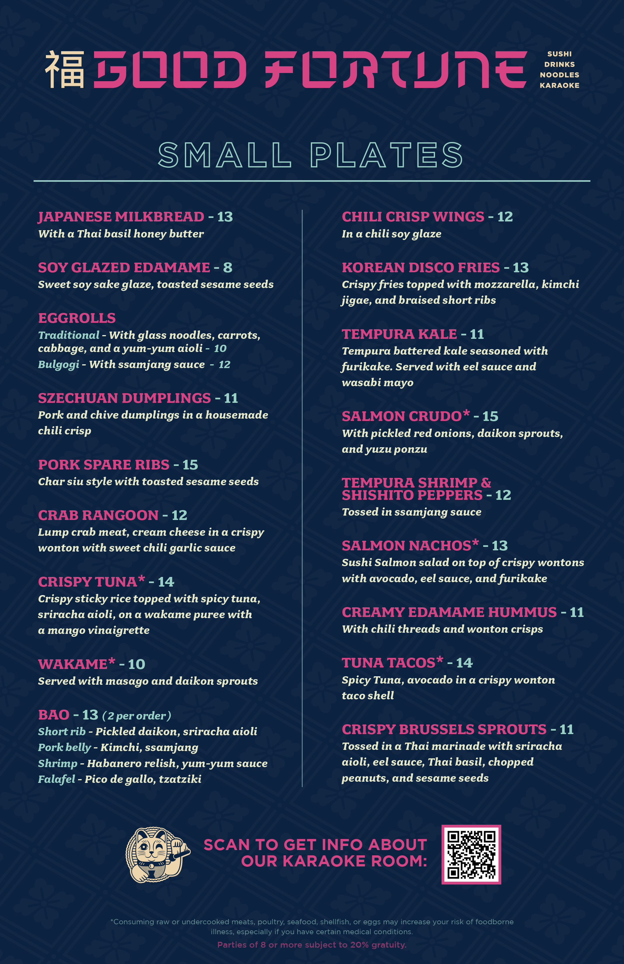 Food Menu — Good Fortune St.Pete