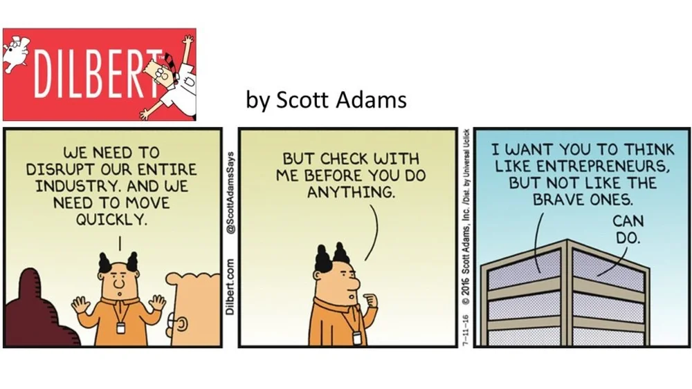 "Act like entrepreneurs, but not like the brave ones." — Mark Coopersmith