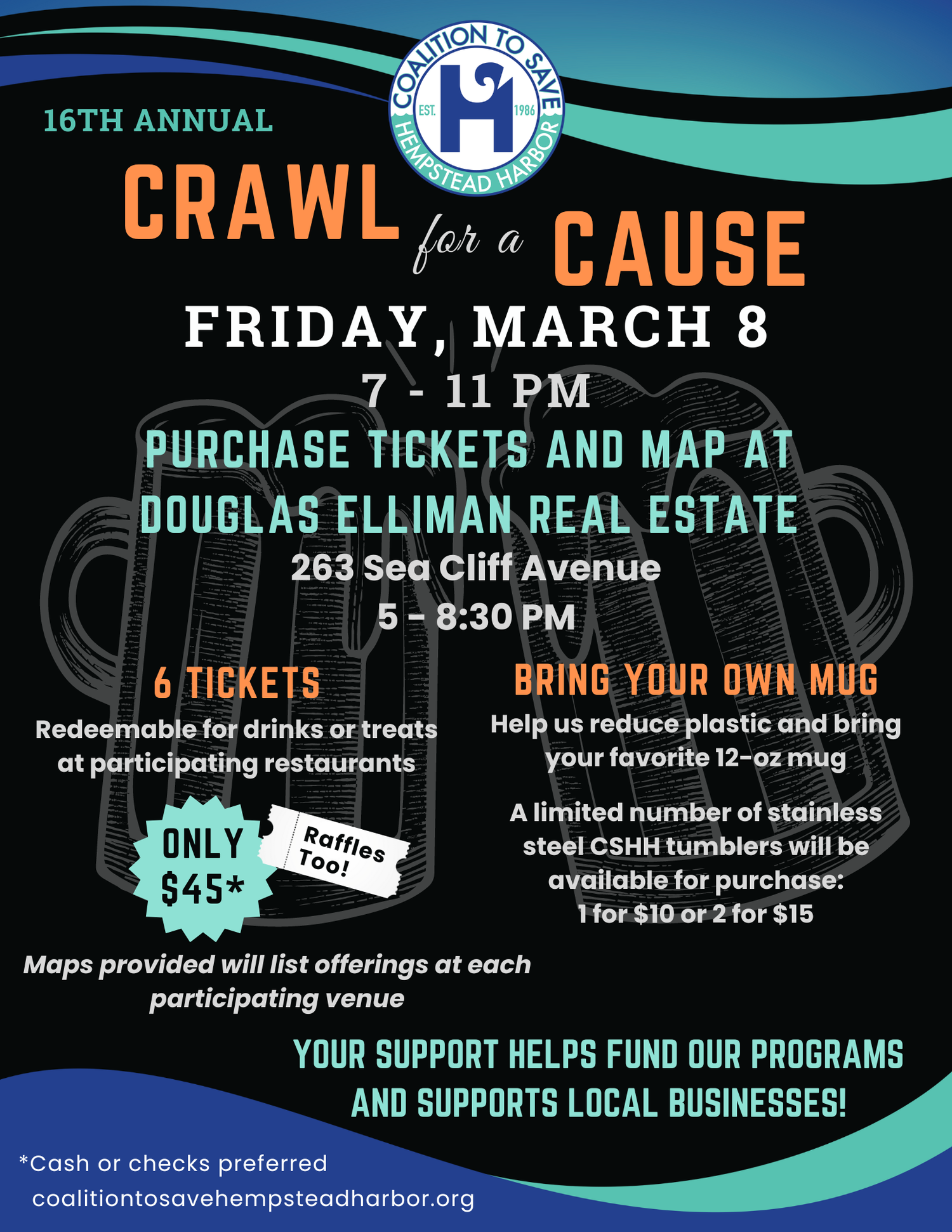 Crawl for a Cause - 3/8/24 — Coalition to Save Hempstead Harbor