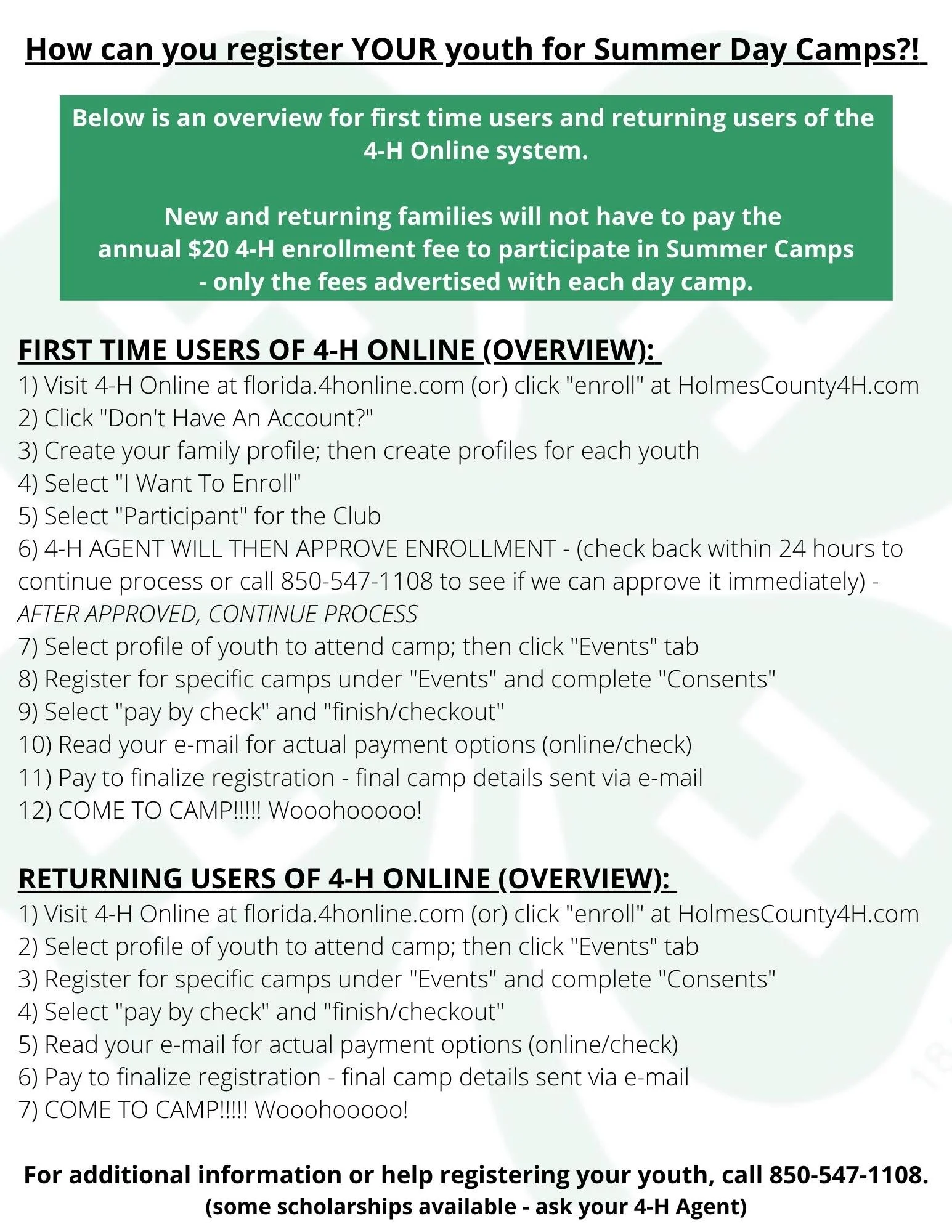 Summer Day Camps — Holmes County 4-H