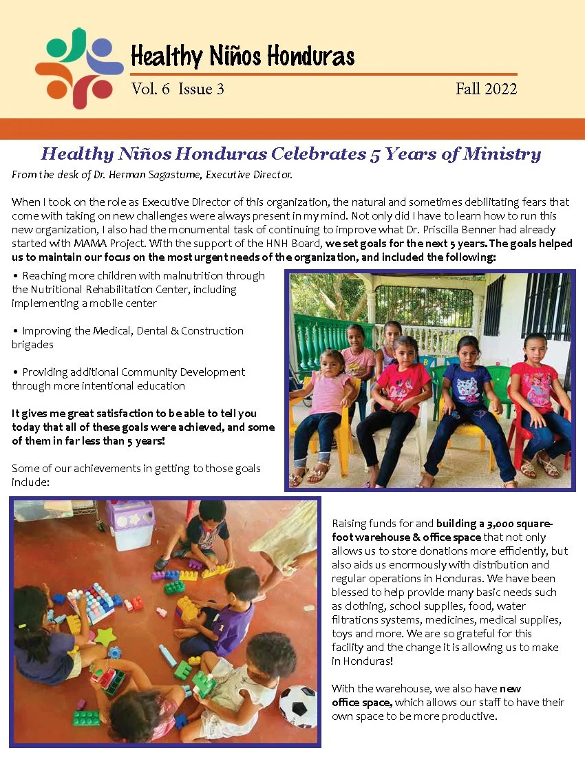 Newsletters — Healthy Niños Honduras
