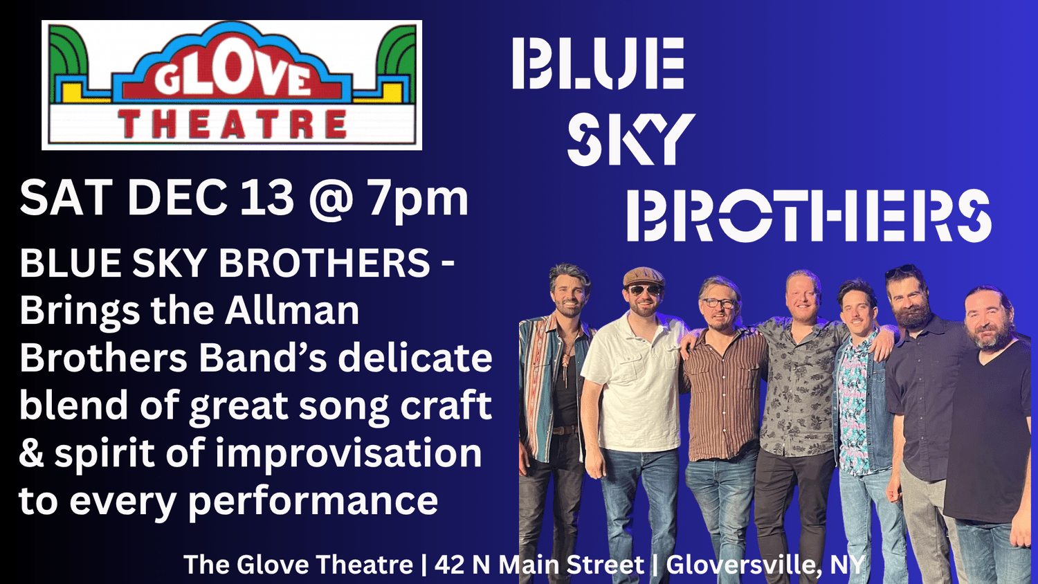 BLUE SKY BROTHERS: A TRIBUTE TO THE ALLMAN BROTHERS BAND — The Glove ...