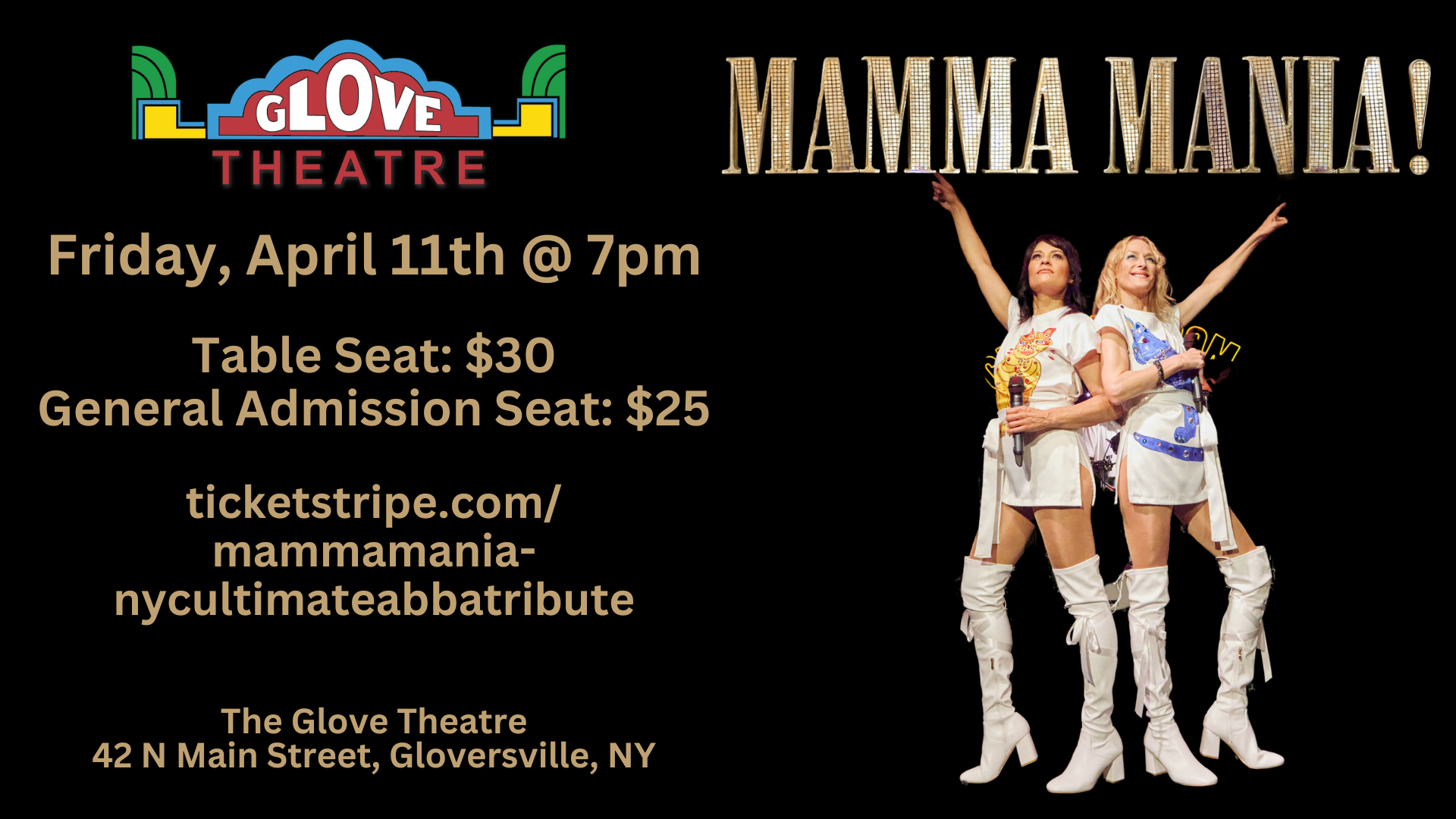 Mamma Mania! - NYC's Ultimate ABBA Tribute — The Glove Theatre