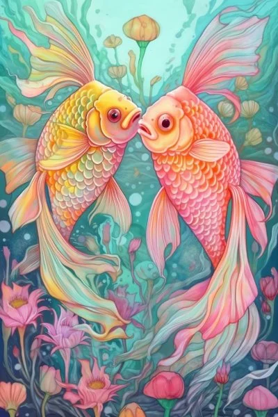 019 Aquarium Fish and Flowers | Large Size Poster | PRINTABLE ...