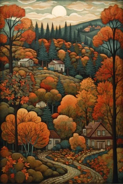 011 Changing Seasons Landscape | Large Size Poster | PRINTABLE ...