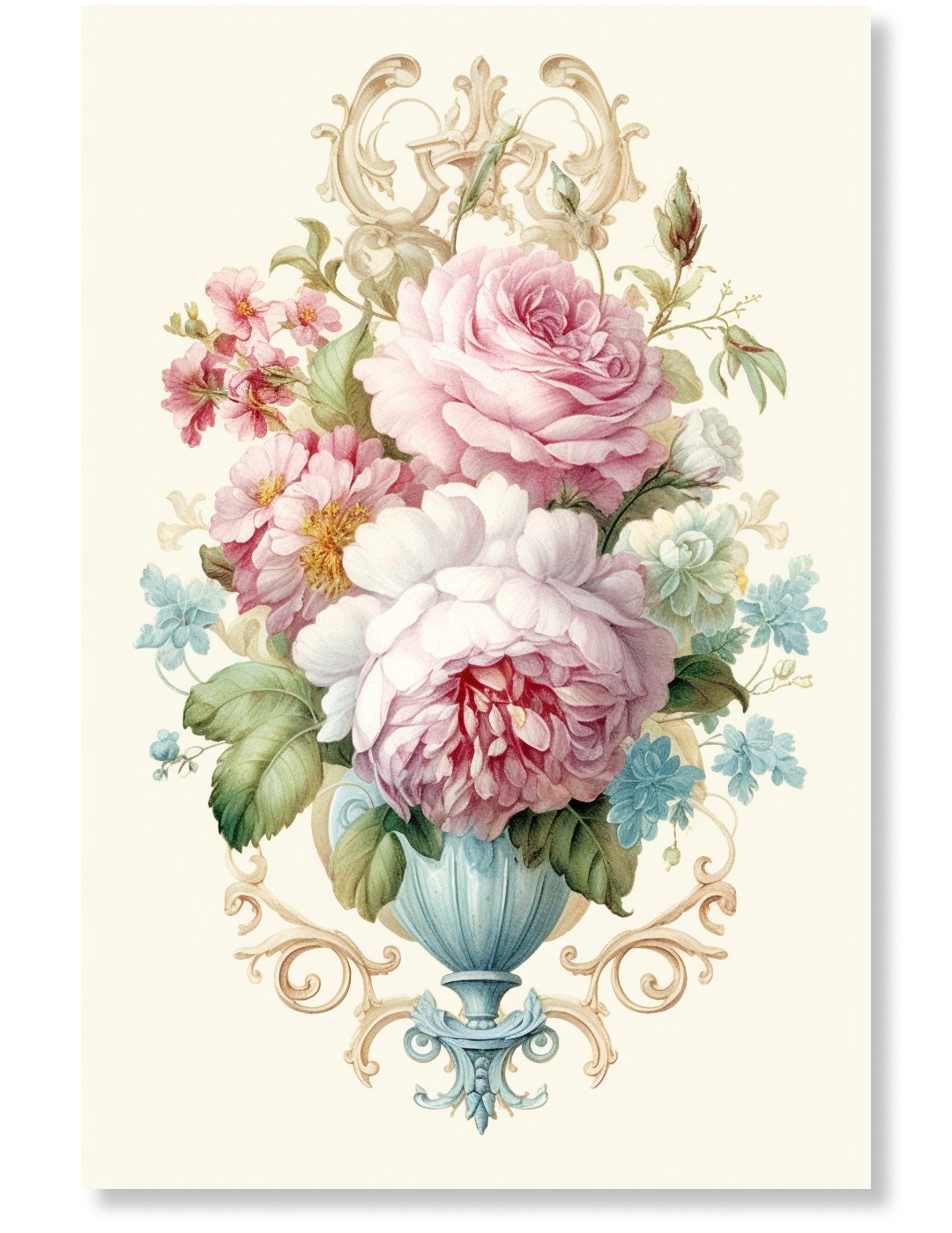 009 Rococo Floral Masterpiece | Large Size Picture | PRINTABLE ...