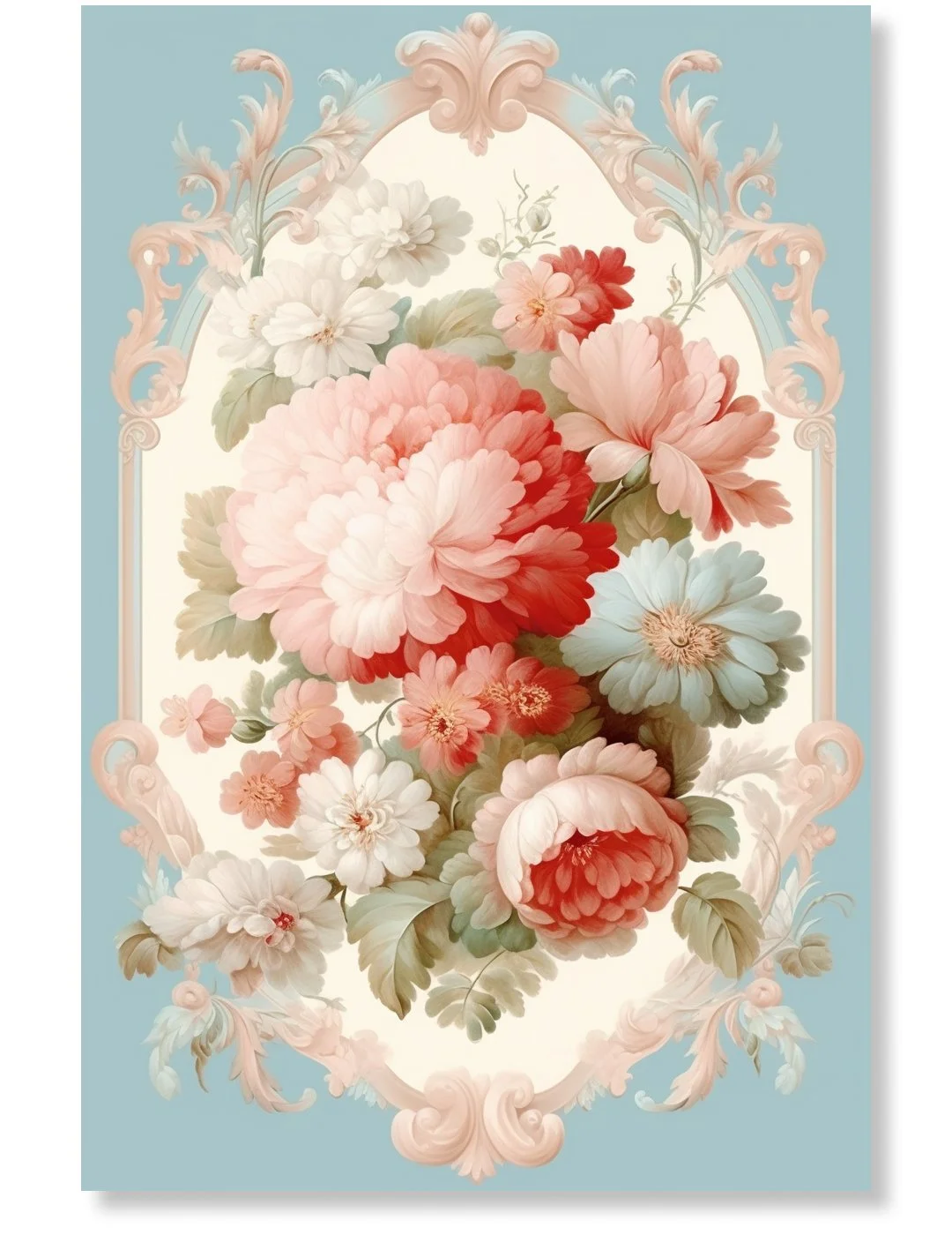 002 Rococo Floral Masterpiece | Large Size Picture | PRINTABLE ...
