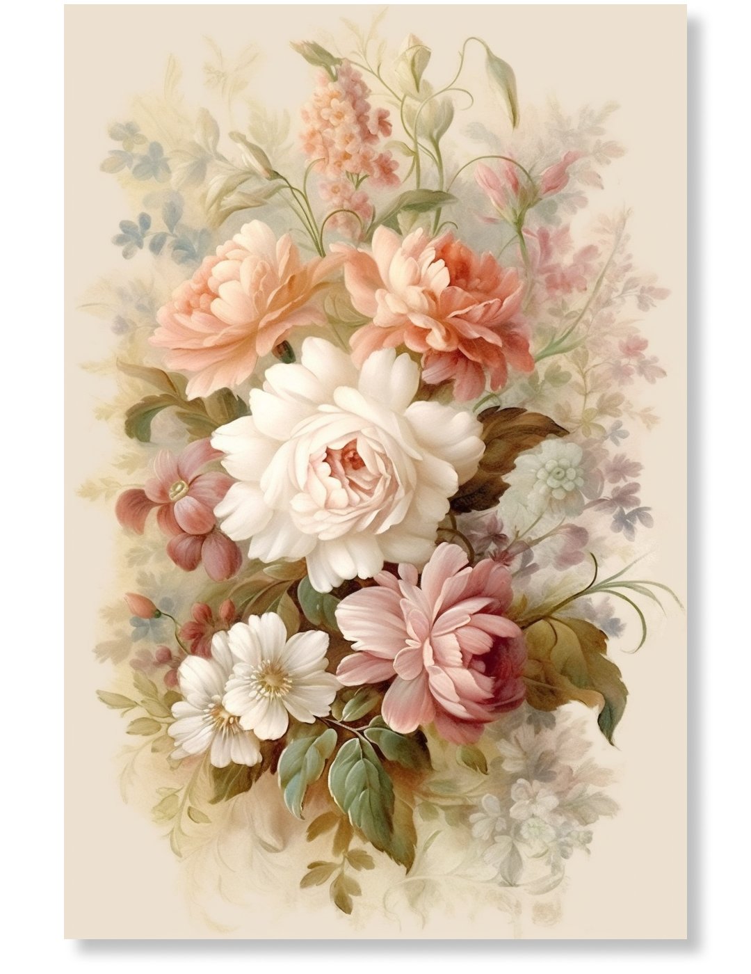 002 Rococo Floral Masterpiece | Large Size Picture | PRINTABLE ...