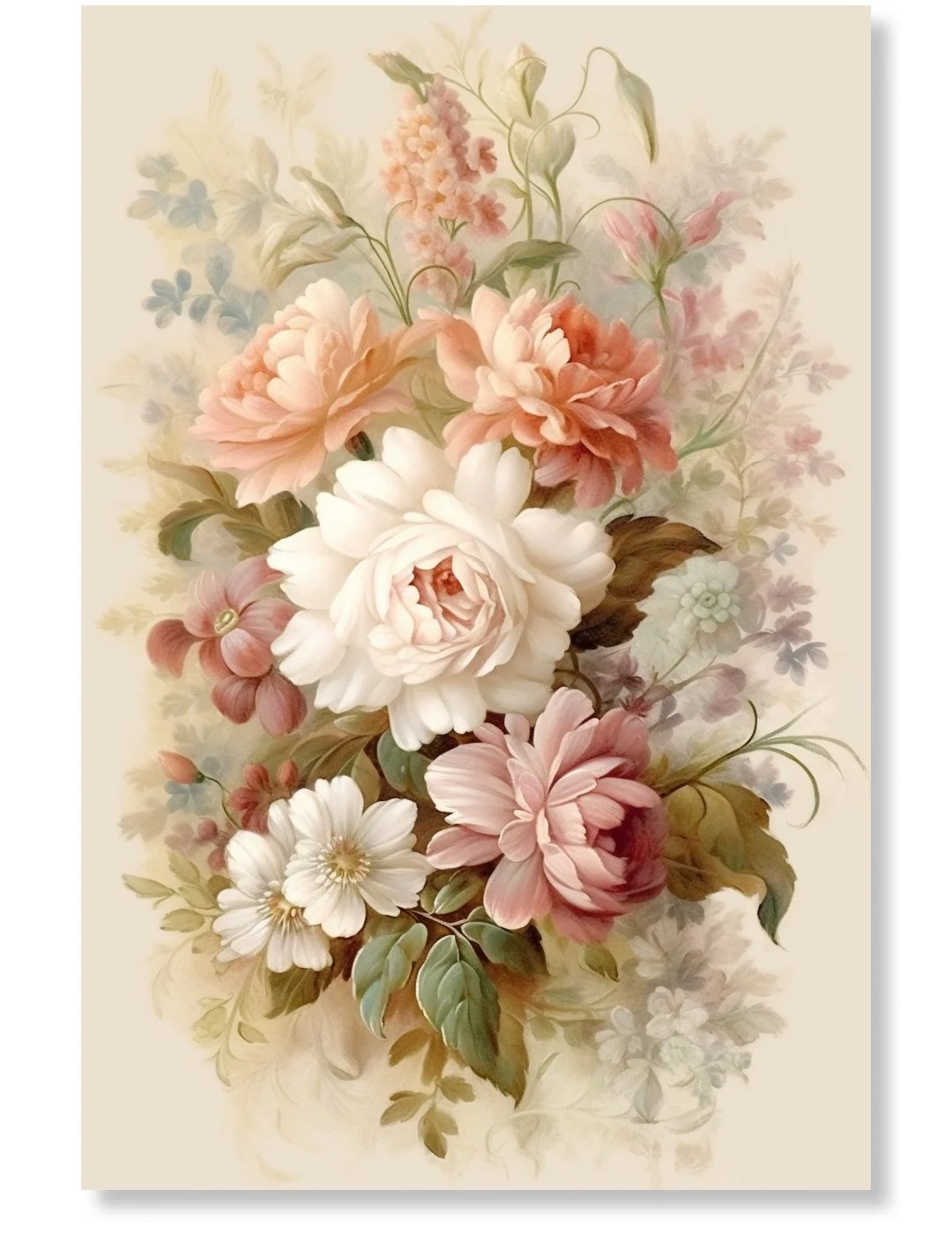 011 Rococo Floral Masterpiece | Large Size Picture | PRINTABLE ...