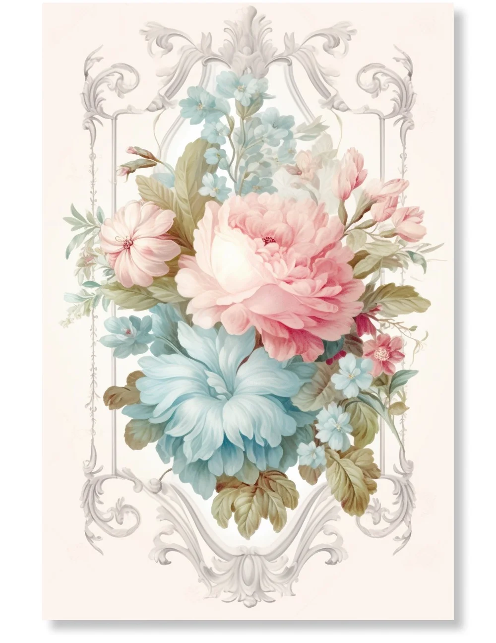 002 Rococo Floral Masterpiece | Large Size Picture | PRINTABLE ...