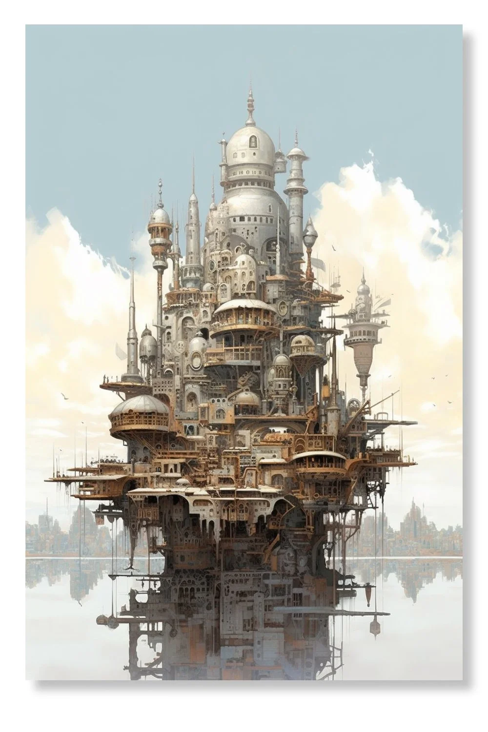 010 Steampunk Skyline | Large Size Picture | PRINTABLE Downloadable ...