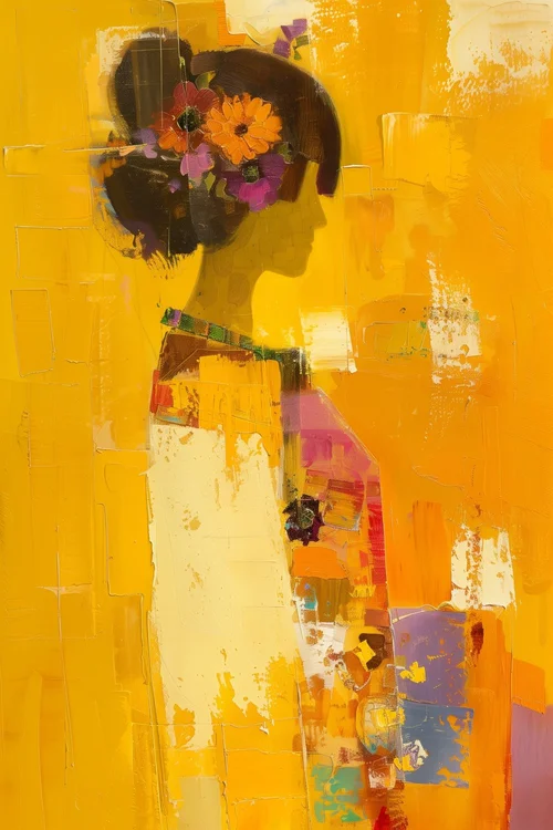 Abstract Female Figure With Flowers — High Resolution 300 DPI Downloads ...