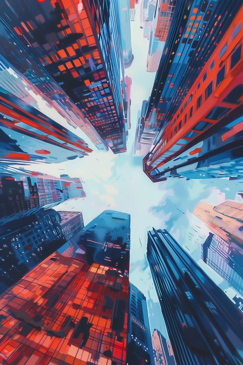 Futuristic Buildings Looking Up At Sky — High Resolution 300 DPI ...