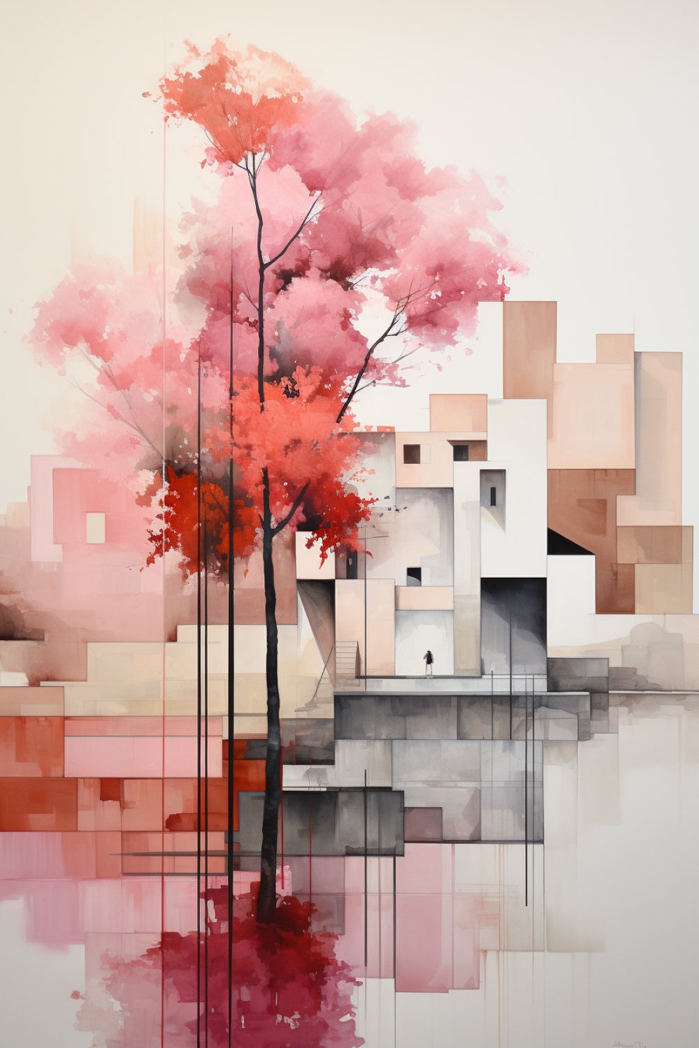 Minimalist Cityscape Embracing Nature's Canopy — Nikolay Panov