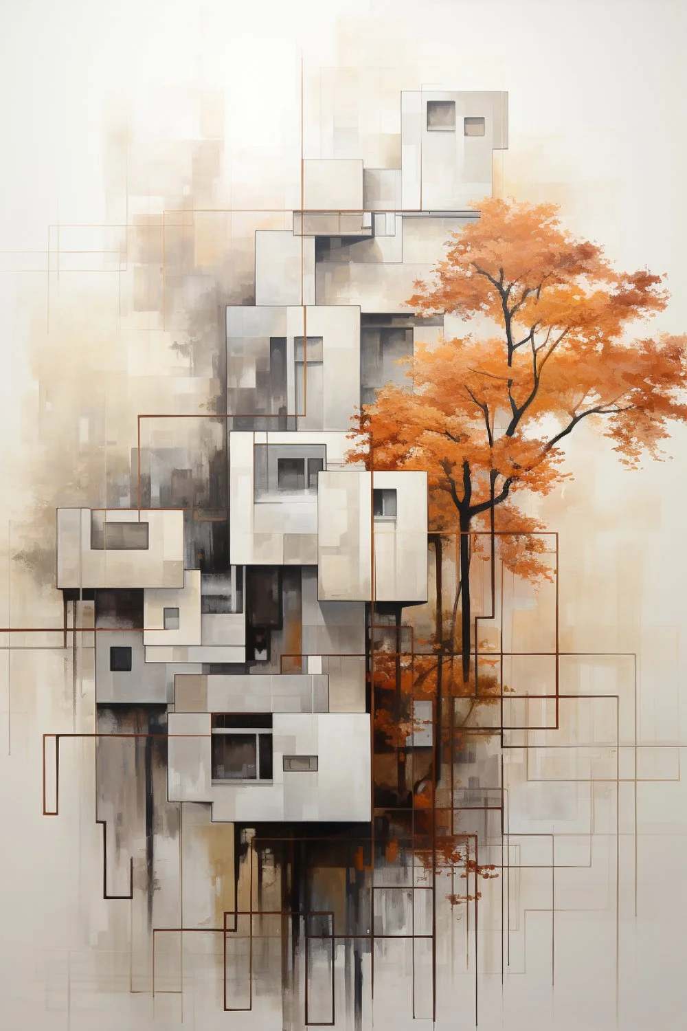 Minimalist Cityscape Embracing Nature's Canopy — Nikolay Panov