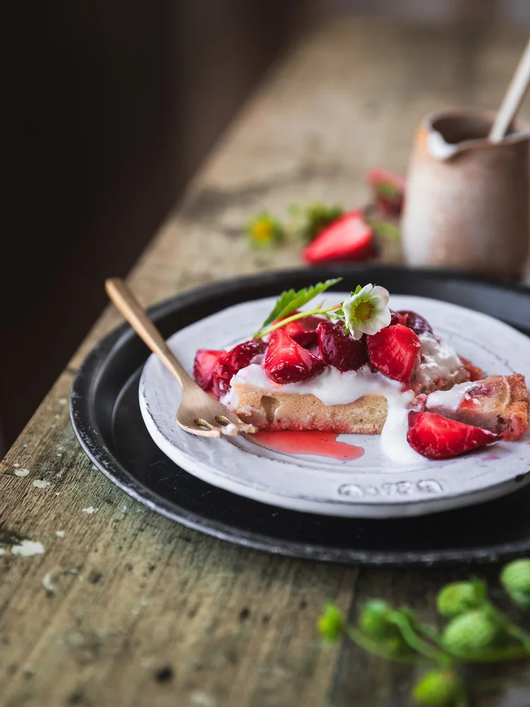 Vegan Dutch Baby Recipe with Macerated Strawberries — Carol's Vegan Kitchen