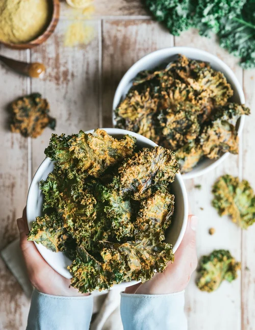 Crispy Cheesy Kale Chips / Vegan & Gluten-Free — Carol's Vegan Kitchen
